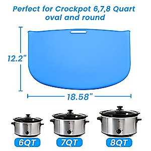 MQFORU Silicone Slow Cooker Liners fit Crockpot 6-8 Quart, 2 Pack Divider Silicone Liners for Crock Pot， BPA Free/Leakproof/Dishwasher Safe, for Most 6-8QT Oval Shape Cooking Liner