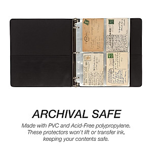 Samsill 50 Pack 4 Pocket Garden Seeds Storage Clear Sheet Protectors, Card Protectors, Each Pocket Measures 3.5" x 5.25", Fits in Standard 3 Ring Binder