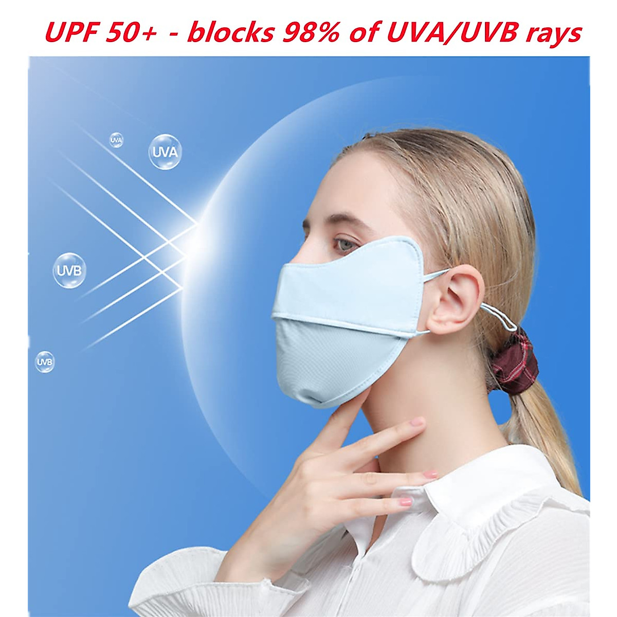 Ligart UV Face Mask Washable Reusable Exercise Breathable Sun Protection Golf Sports Face Mask for Women