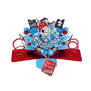 Grandson Birthday Pop-Up Greeting Card Original Second Nature 3D Pop Up Cards
