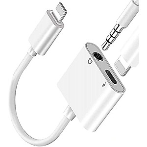 Lightning to 3.5mm Headphones Jack Adapter for iPhone,Apple MFi Certified iPhone Headphones Adapter Dongle Aux Audio Charger Splitter Compatible for iPhone 14 13 12 11 XS XR X 8 7 iPad-Support All iOS