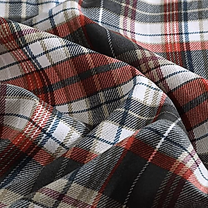 Eddie Bauer - King Comforter Set, Reversible Plaid Alt Down Bedding with Matching Shams, Home Decor for Colder Months (Astoria Red, King)