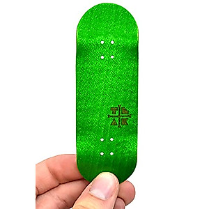 Teak Tuning Prolific Complete Fingerboard - Pro Board Shape and Size, Bearing Wheels, and Trucks - 32mm x 97mm Handmade Wooden Board - Four Wheel Clover Edition