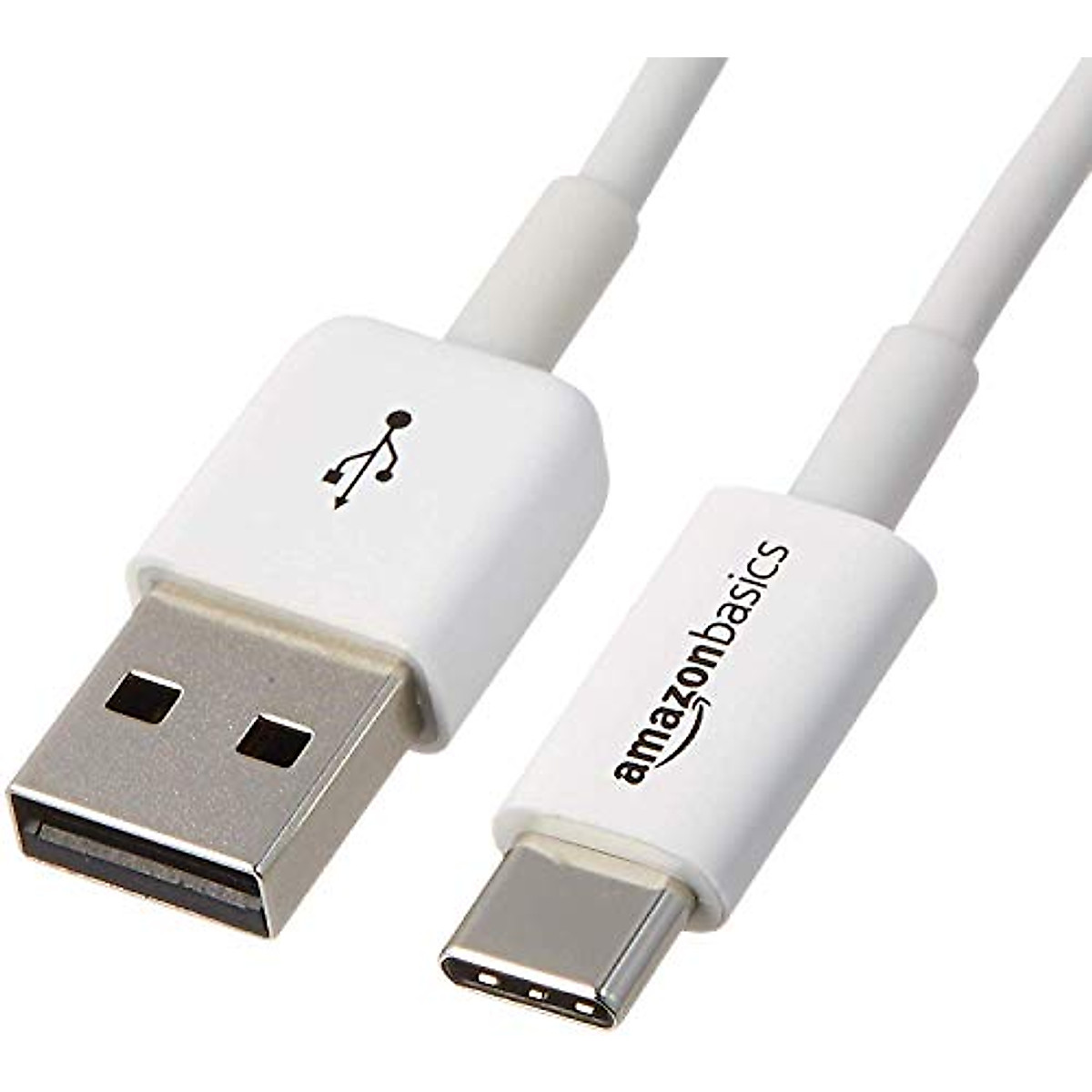 Amazon Basics USB Type-C to USB-A 2.0 Male Charger Cable, 6 Feet (1.8 Meters), White, Laptop