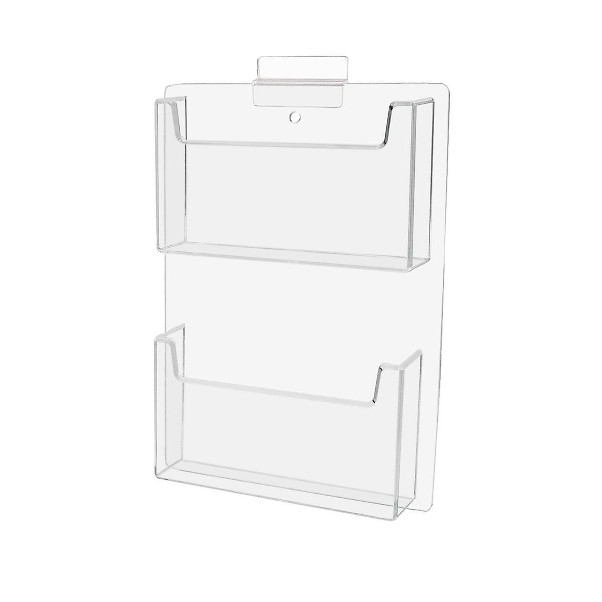 Marketing Holders Slatwall Postcard Organizer Double Pocket Clear Acrylic Display for 6" Timeclock Index Card Pamphlets Greeting Cards Organizing Space Saving Rack