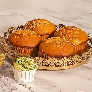 ALEDO Gold Cake Stand 4 Pcs, Dessert Table Display Set Metal Antique-Inspired with Cake Pop Stand, Cupcake Tower, Treats Candy Station for Wedding Birthday Party Baby Shower Celebration Holiday Décor