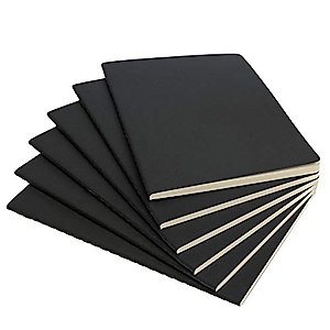 Simply Genius A5 Notebooks for Work, Travel, Business, School & More - College Ruled Notebook - Softcover Journals for Women & Men - Lined Note Books with 92 pages, 5.5" x 8.3" (Black, 6 pack)