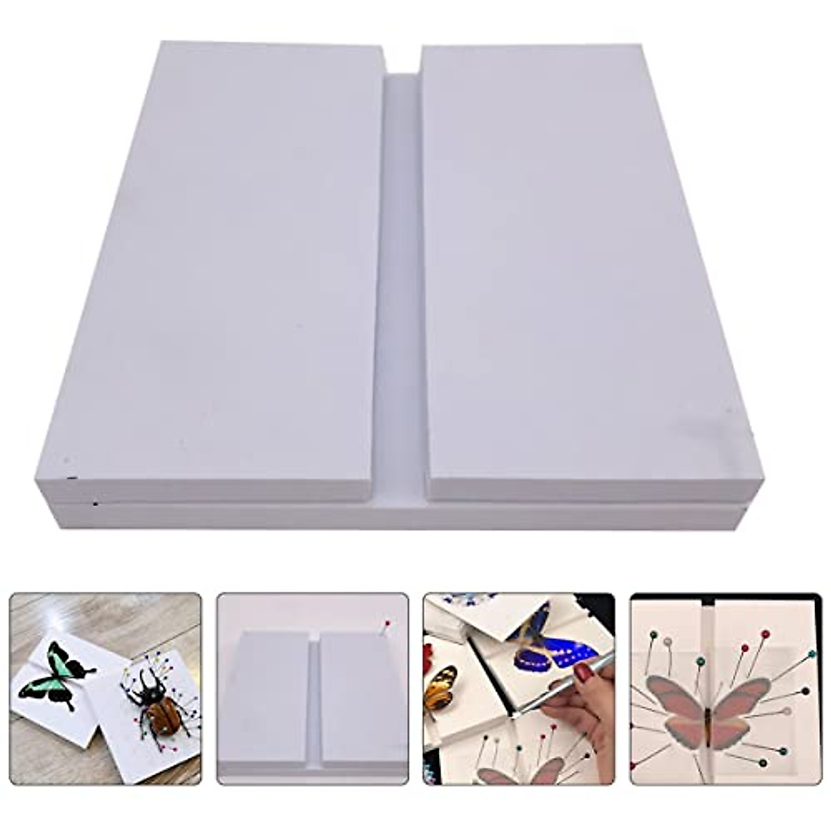 Baluue 2 Pack Insect Pinning Board Specimen Display Panel Insect Specimen Board Specimen Spreading Board Butterfly Spreading Wings