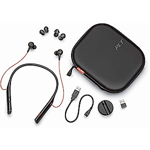 Plantronics Voyager 6200 UC USB-C Business-Ready Bluetooth Neckband Headset w/Earbuds, Black