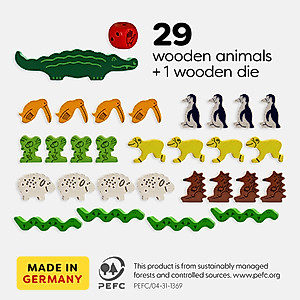 HABA Animal Upon Animal - Classic Wooden Stacking Game Fun for The Whole Family (Made in Germany)