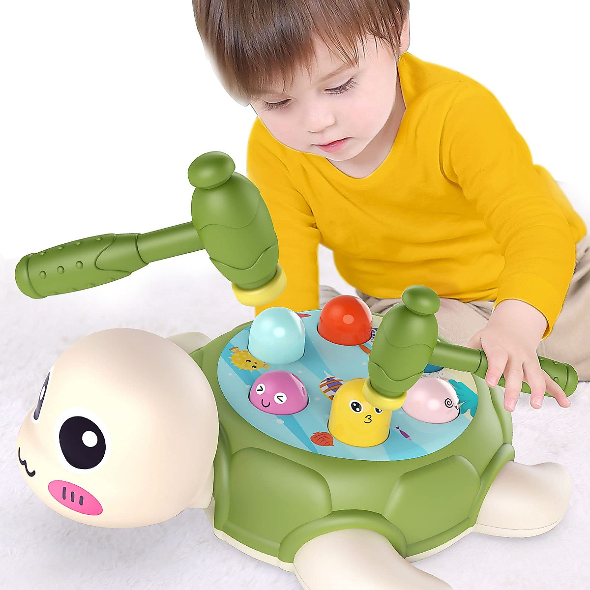 Grechi Hammering and Pounding Toy,Toys for 3 4 5 6 Year Old Boys,Baby Interactive Toys Toddler Activities Games with 2 Hammer,Learning,Active,Early Educational Toy,Gift for Boys Girls Toddlers