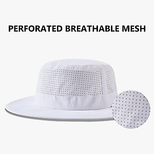 UVSAI UPF 50+ Bucket Sun Hat with Laser Perforated Mesh Cooling Adjustable Breathable Lightweight for Outdoor Men Women White