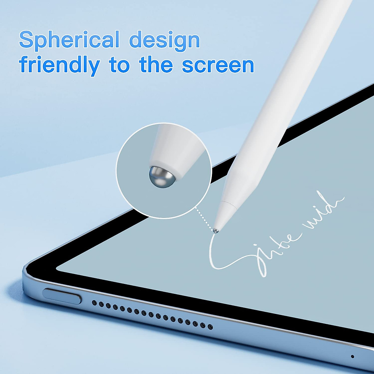 Apple Pencil Replacement Tips - Qreninv Upgraded Nibs Compatible with Apple Pencil 1st/2nd Generation, Precise Control, Penlike Metal Nib Wear [2 Pack]