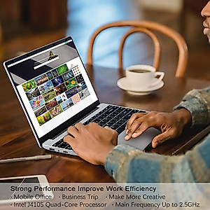 VGKE B14 Windows 10 Laptop, 14 inches Full HD 1920*1080 IPS 100% sRGB Display, Itel X7-E3950 Quad-Core, 6GB LPDDR3, 128GB SSD, Expandable 1TB, 4K, WiFi, BT4.0 (Silver)