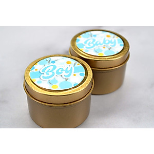 OH Baby - It's A Boy | 1.67 Inch - 48 Stickers | Boy Baby Shower Stickers | Round Baby Shower Labels | Blue and Gold Baby Shower Stickers for a Boy