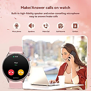 Smart Watch for Women (Answer/Make Call) IP68 Waterproof Smart Watch for Android iOS Phones 1.39 Round Smartwatch Fitness Activity Tracker With Blood Pressure Heart Rate Sports Watch with Step Counter