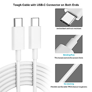 COOYA USB C to USB C Cable for Google Pixel 7 8 Pro 6a 5 4a Charging Cable 6FT Type C to Type C Cable Fast Charging USB C to C Cable for iPhone 15 iPad Pro Samsung S24 Ultra S23 FE S22 A54 S20 OnePlus