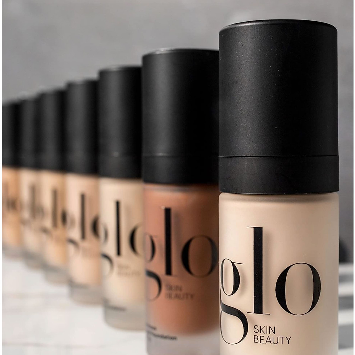 Glo Skin Beauty Luminous Liquid Mineral Foundation Makeup with SPF 18 (Brûlée) - Improves Uneven Skin Tone, Smooths & Corrects Imperfections, Sheer to Medium Coverage, Dewy Finish