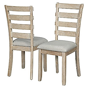 ERDAYE 6-Piece Rubber Dining Table Set with Beautiful Grain Pattern Solid Wood Tabletop and Soft Cushion on Chairs and Bench,Modern Family Kitchen & Dining Room Furniture Suit, Natural Wash