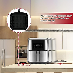 GINOYA Kitchen Appliance Sliders, 16pcs DIY Adhesive Appliance Movers for Air Fryer Coffee Maker Easy Moving Saving Space (Black)