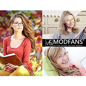 MODFANS Reading Glasses Women 4 Pack Fashion Ladies Readers 2.5 Strength,Women's for Reading Comfort Spring Hinge Arm Eyeglasses-Lightweightest Round Frame Look Stylish to Wear,Come with Pouch