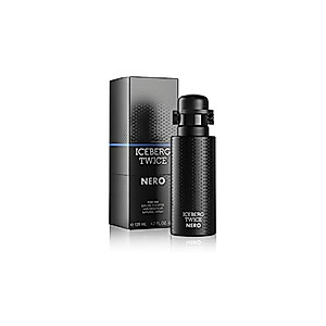 ICEBERG Twice NERO - Exhilarating Personal Fragrance For The Modern Gentleman - Classic EDT Spray Cologne For Men - Vibrant And Fruity Notes Of Mandarin, Mint, Elemi, Cedarwood, And Oakmoss - 4.2 Oz