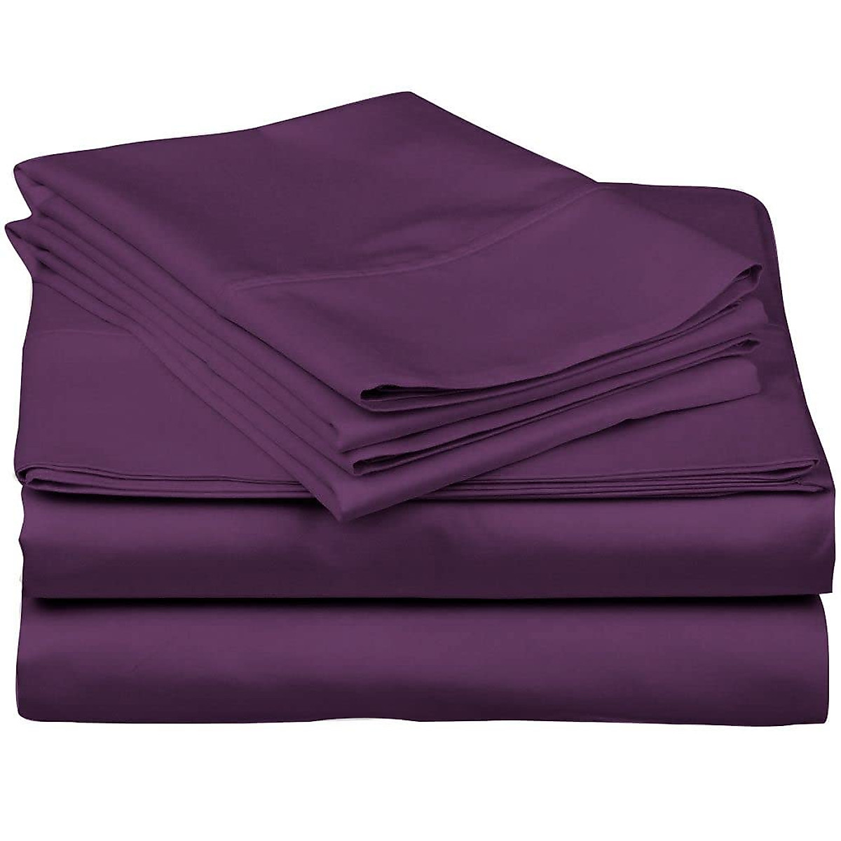 DG Beddings Plum 6 Piece Bedding Sheet Set Full Size 12 Deep Pocket Bed Sheets 100% Egyptian Cotton, 1000 Thread Count
