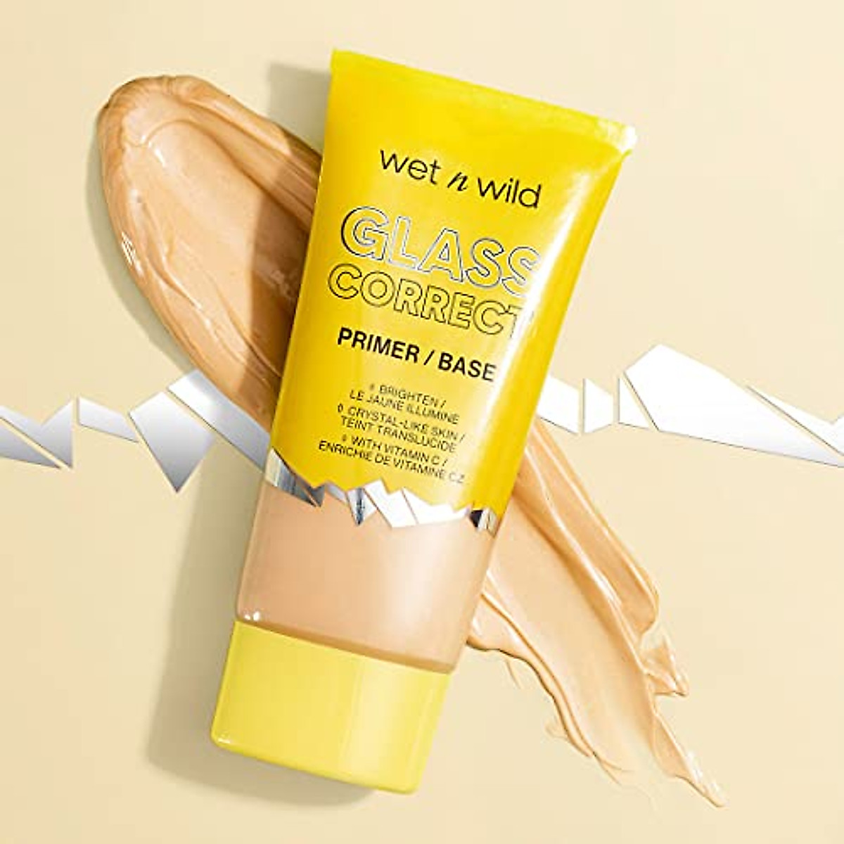 wet n wild Prime Focus Glass Skin Correct Primer, Bright Crystal Finish, Yellow