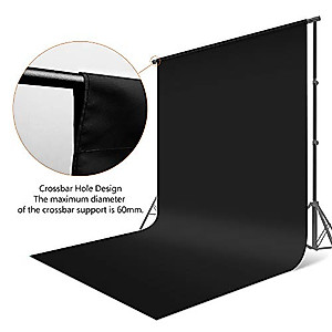 Hemmotop Black Backdrop Background 10 x 20ft Black Backdrop Screen for Photography Black Photo Backdrop Cloth for Photo Video Studio and Televison