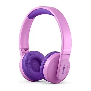 PHILIPS K4206 Kids Wireless Headphone,On-Ear Bluetooth Headphone with Safe Listening, Parental Control APP, Lighted Panels,32mm Drivers,Quality Sound,28-Hour Battery Life,Fast Charging,Pink Color