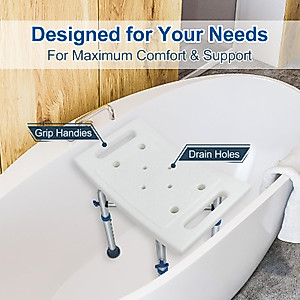 Shower Chair for Inside Shower, Adjustable Height Bath Chair for Seniors, Tool-Free Assembly Bathroom/Shower Chair for Elderly and Disabled, Heavy Duty Shower Stool(Support 350lb)