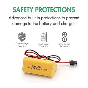 GLESOURCE 3.6V 900mAh Emergency/Exit Light Battery Compatible for Lithonia ELB B001 ELBB001 ELB-B001 Lithonia EU2C M6 LED Emergency Light Interstate ANIC1566 Unitech 0253799(4 Pack)