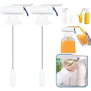 Milk Drink Dispenser, 2 PCS Automatic Electric Tap Juice Beer Beverage Dispenser fit Outdoor and Wedding Party, Prevent Overflowing,No handheld required