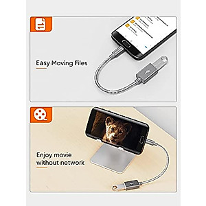 CableCreation USB to Micro USB Adapter 0.15m, USB 2.0 Male to Female for USB Micro-B Devices S7, Flash Drive, Mouse, Keyboard, Game Controller, Aluminum Space Gray