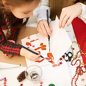 Dylviw 9 Pieces Fine Tip Detail Painting Brushes Miniature Paint Brushes Kit Mini Thin Tiny Paint Brush Set for Acrylic, Watercolor, Oil, Face, Nail, Scale Model Painting, Line Drawing