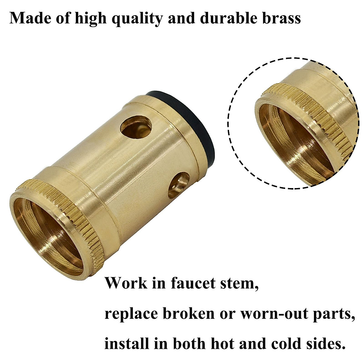 2 Pcs B-21K Faucet Handle Stem/Spindle Cartridge Kits Replacement, for Hot&Cold Sides