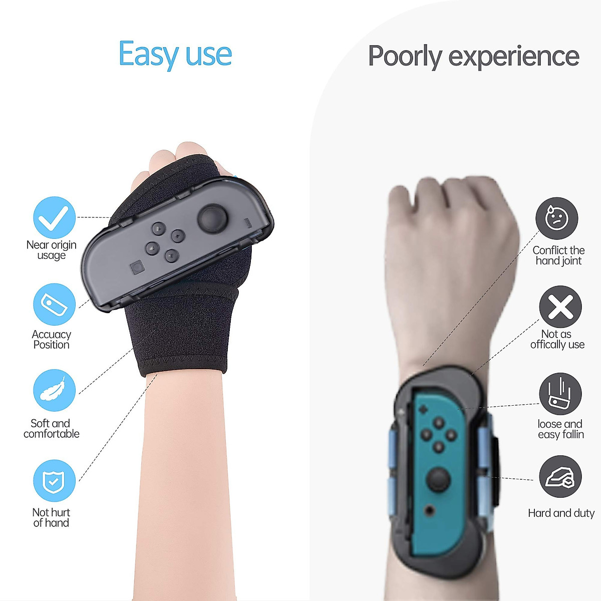 Leyu Smart Wrist Strap for Switch Just Dance 2025 2024 2023 2022 2021 2020 2019 Boxing Design More Fun to The Dance White
