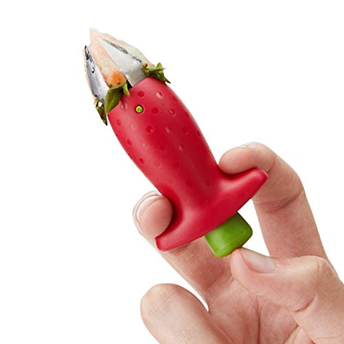 Chef'n Original Stem Gem Strawberry Huller, Red/Green -