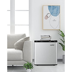 KUPPET Compact Upright Freezer, Single Door, Reversible Stainless Steel Door, Adjustable Removable (Silver, 1.1 Cu. Ft.)