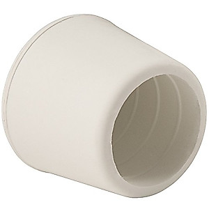 SoftTouch 1" Round Slip-On Rubber Folding Metal Chair Leg Tip Replacement - Protect Surfaces & Dampen Noise, White (4 Pack)