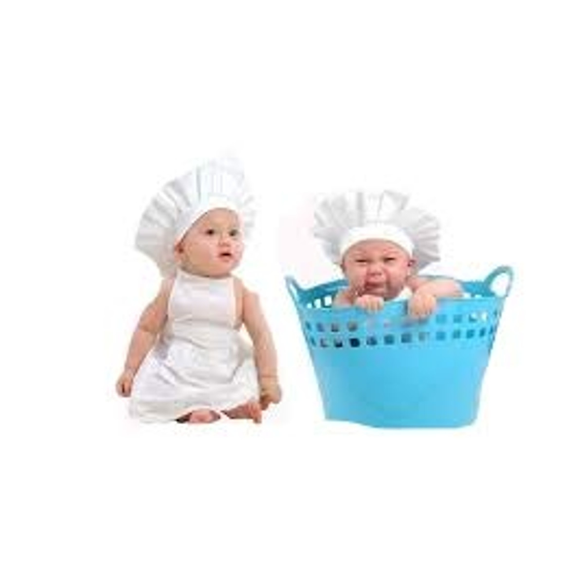 CHEFSKIN Baby Toddler Chef Set Includes Apron and Hat White Set