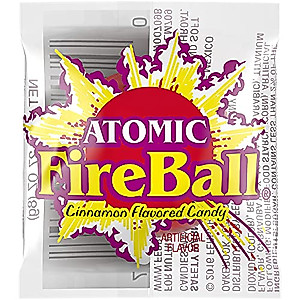 Atomic Fireballs Cinnamon Flavored Candy, 240 Individually Wrapped Pieces, 4.05 Pound Tub