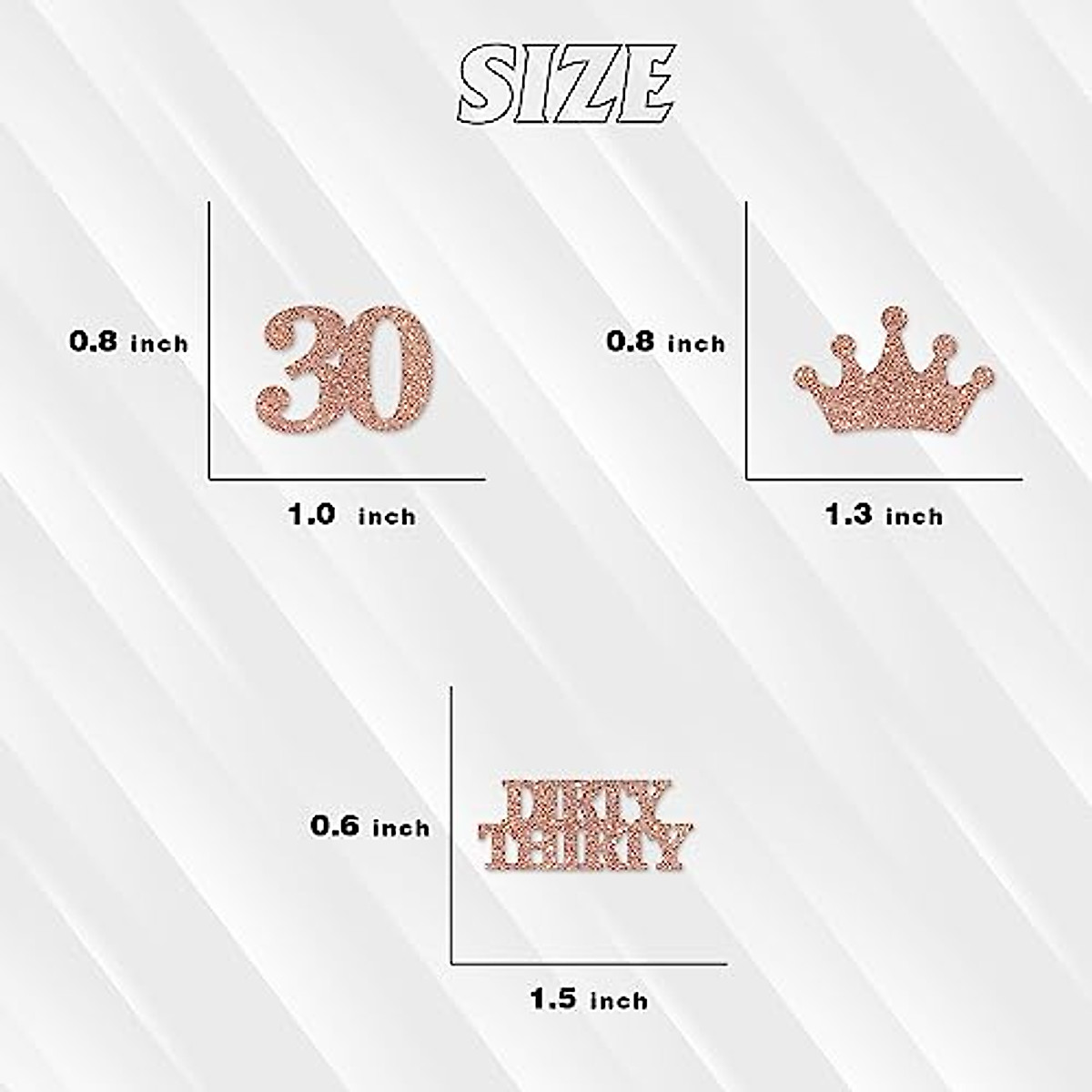 Helewilk Dirty Thirty Confetti, Glittery Paper Confetti for Women 30th Birthday Party Decoration, Scatters for Thirty Years Birthday Table Decoration, Birthday / Anniversary DIY Craft Supplies, 120 Pcs (30 dirty 30)