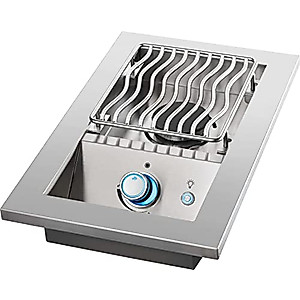 Napoleon Built-In Component - BIB10RTPSS - Single Drop-In Range Style Burner, 10-inch, BBQ Grill, Marine Grade Stainless Steel, Natural Gas, 10-inch Burner, JETFIRE™ Ignition, Easy To Light