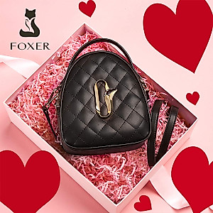 iFOXER Leather Crossbody Bags for Women Fashion Leather Handbag Shoulder Bag Designer Mini Bags (black)