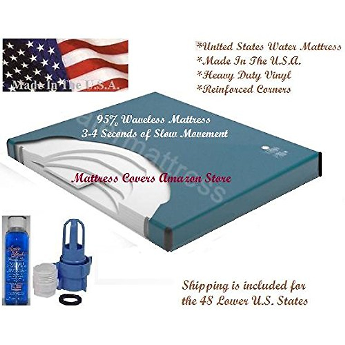 Softside Waterbed Mattress with Organic Bamboo Cover and 95% Waveless (King 76 x 80)