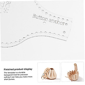 TEHAUX 2pcs Leather Pattern Template Transparent Wallet Stencil DIY Purse Tool Wallet Leather Pattern Stencil Leather Patterns Templates DIY Material Coin Purse Acrylic Handmade Supplies