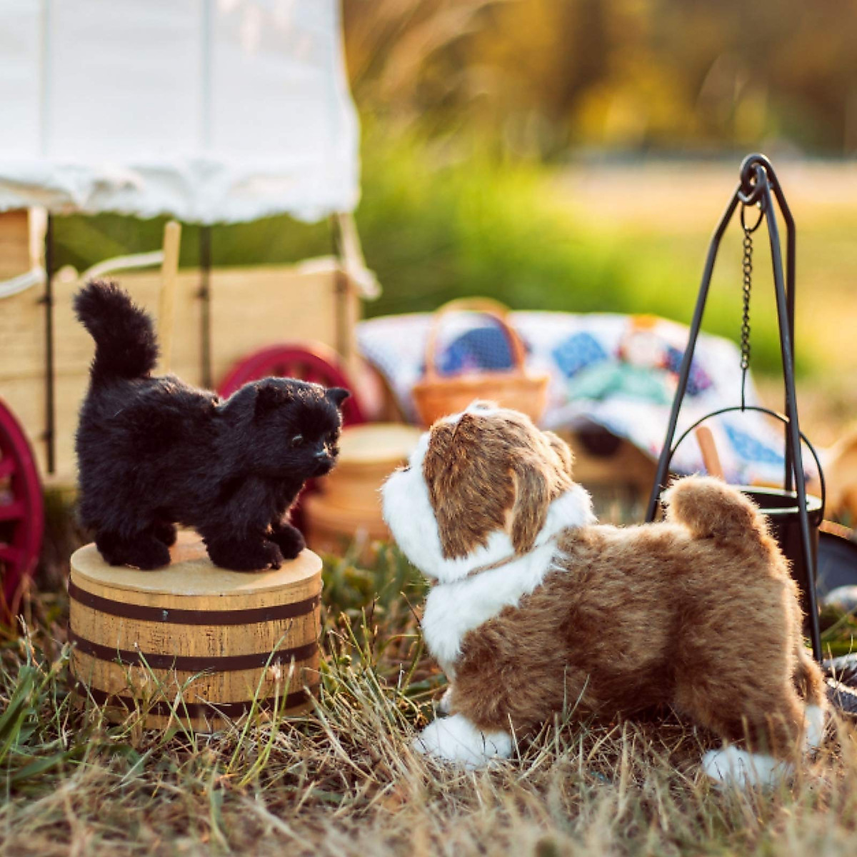 THE QUEEN'S TREASURES 18 Inch Doll Accessories, Officially Licensed Little House on The Prairie Jack The Bulldog, Comes with a Jute Rope Collar, Pet Companion Compatible for Use with American Girl