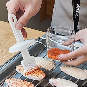 KDDOM 1 Piece Oil Bottles with Brush Kitchen Oil Bottle Brush Sauce Bottle Brush Barbecue Brush(White)