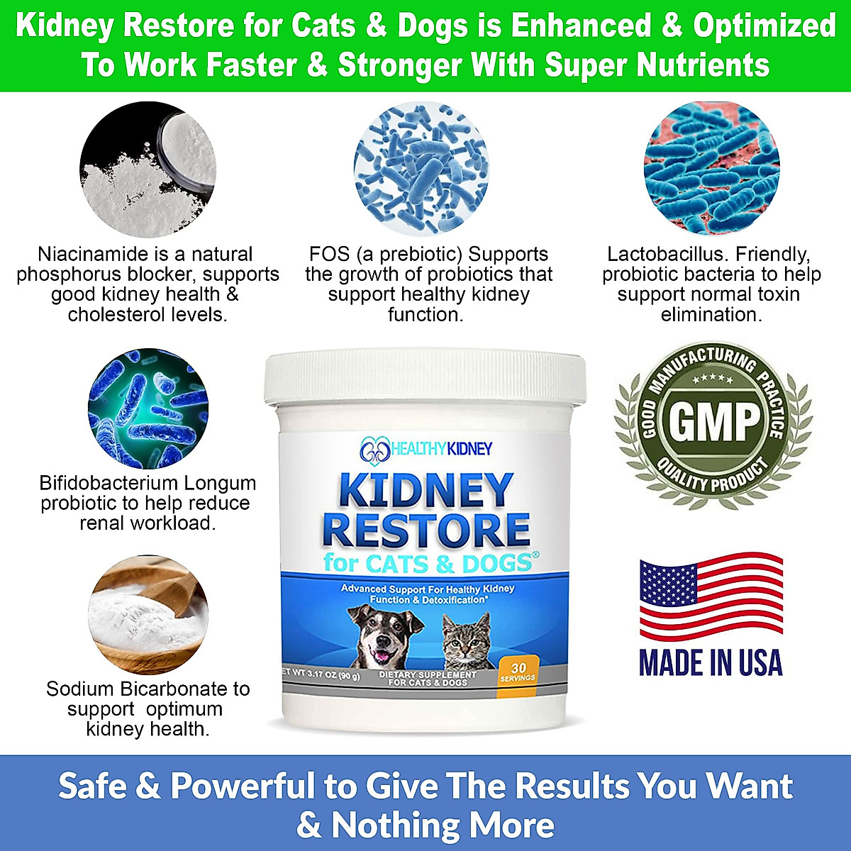 Kidney Restore Cats & Dogs Unflavored for Supporting Normal Kidney Function, Creatinine, Pet Renal Kidney Health Supplement Felines Canines